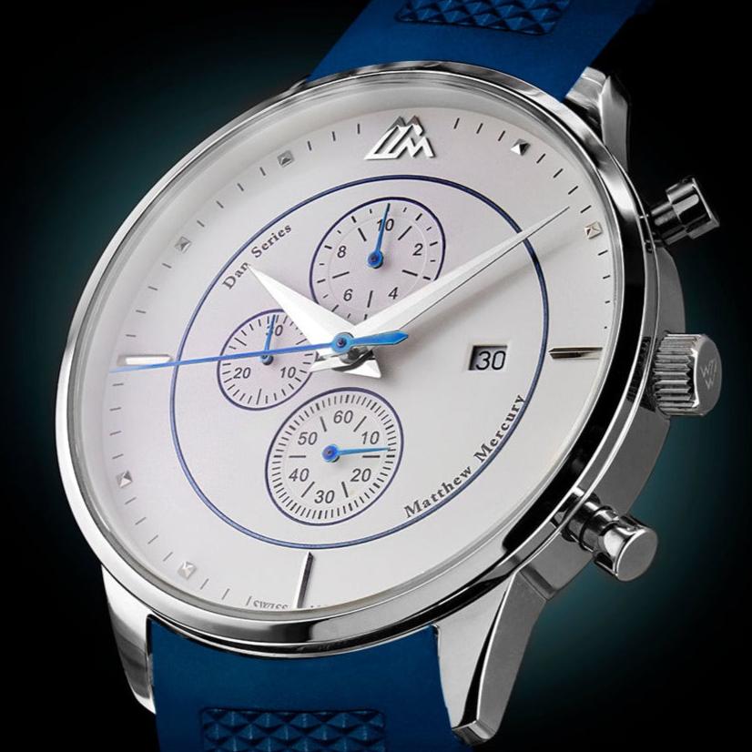 Dan W Rubber Blue – Matthew Mercury Watches
